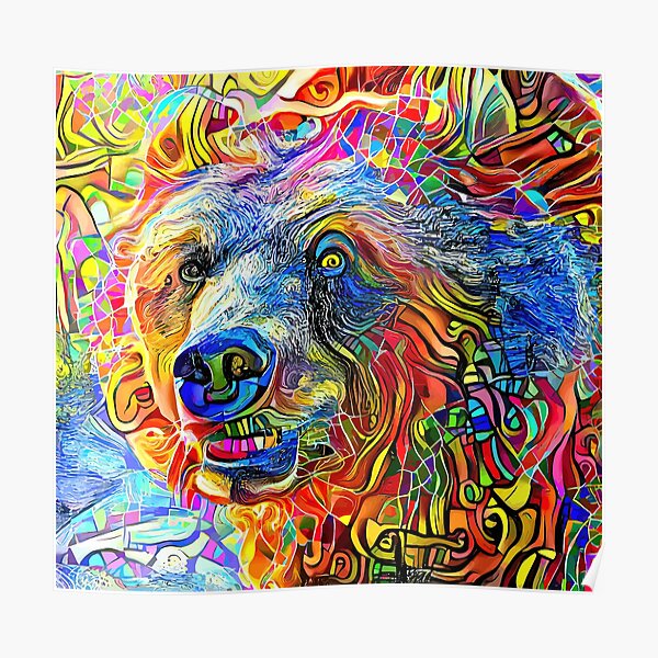 "Bold Bear" Poster by Prawny | Redbubble