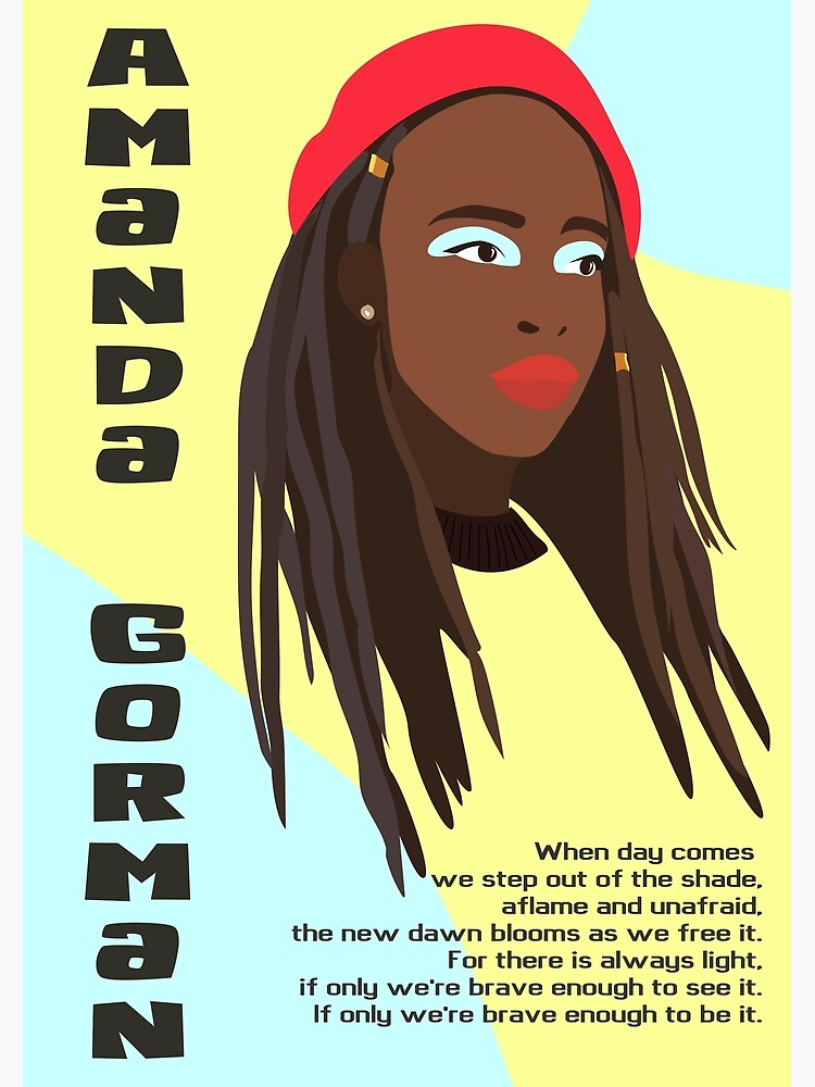 "Amanda Gorman poems Amanda Gorman art, The hill we climb, poster Youth ...