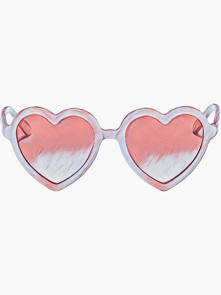 "Heart Shaped Sunglasses" Sticker by BloomingDiaries | Redbubble