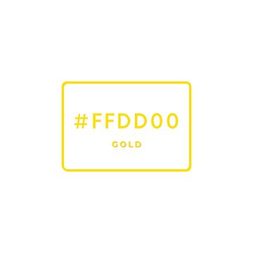 "GOLD Hex Code Color #FFDD00" Sticker for Sale by MinimalSketches ...