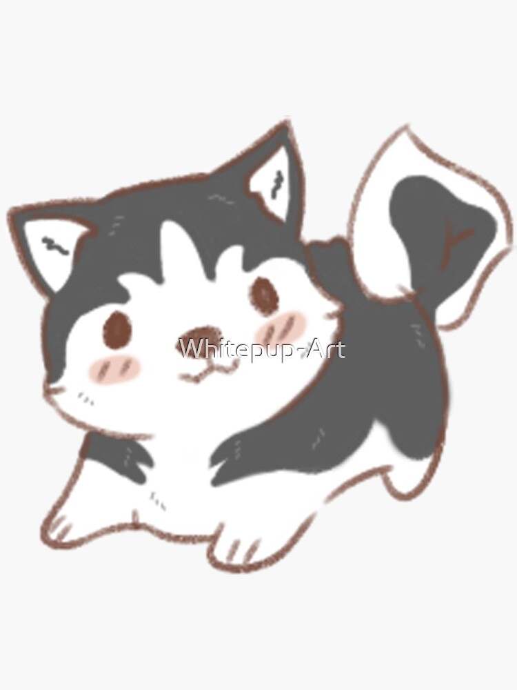 "Siberian Husky Chibi Sticker&Magnet" Sticker for Sale by Whitepup-Art ...
