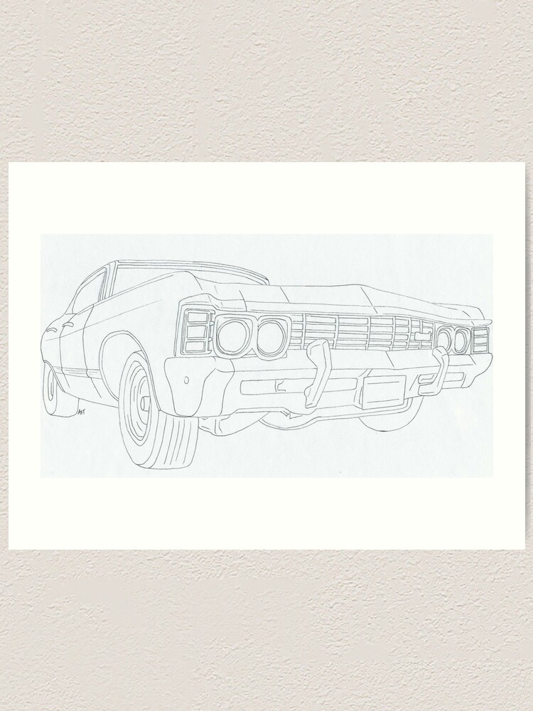 "1967 Chevy Impala outline drawing" Art Print for Sale by FanartAft ...