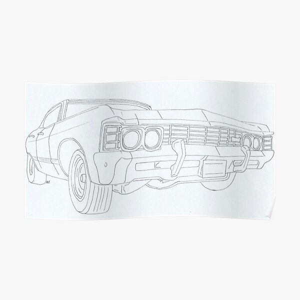 "1967 Chevy Impala outline drawing" Poster for Sale by FanartAft ...
