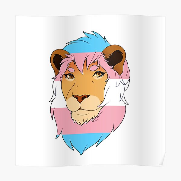 "Trans Pride Lion" Poster by SparkleLion | Redbubble