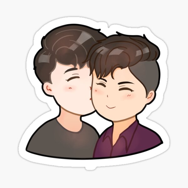 "Cheek kiss" Sticker by Kurothesoft | Redbubble
