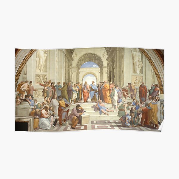 "The Ancient Greek School of Athens Philosophers Raphael" Poster for ...