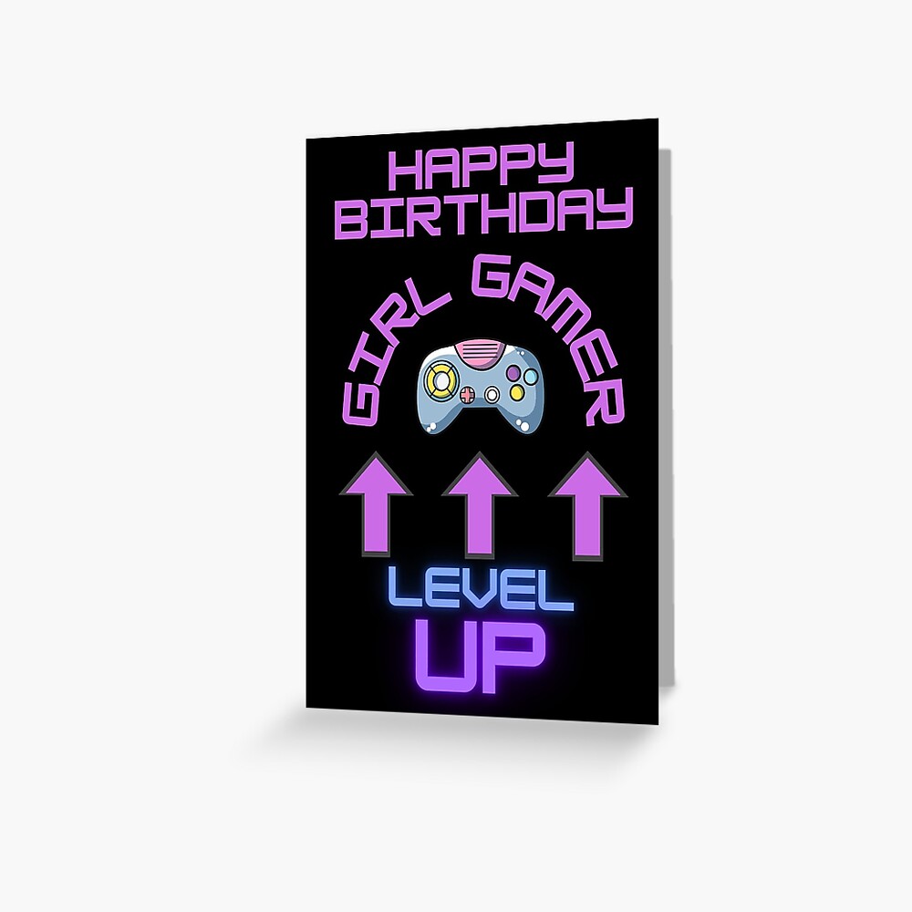 "Happy Birthday girl gamer greeting card" Greeting Card for Sale by ...