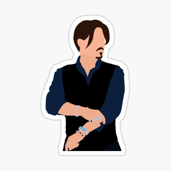 "Johnny Depp" Sticker for Sale by Honeycomb-ink | Redbubble