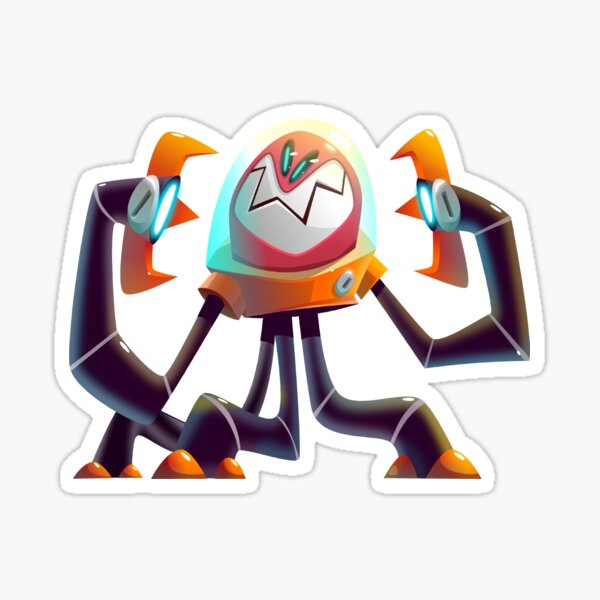 "Evil alien overlord with robotic tentacle arms character!" Sticker for ...