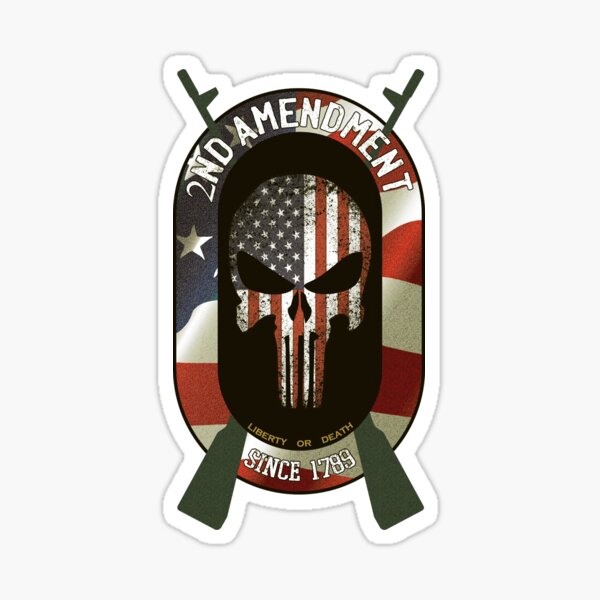 Pegatina «Proteger el gráfico patriótico de la 2da enmienda, el cráneo ...