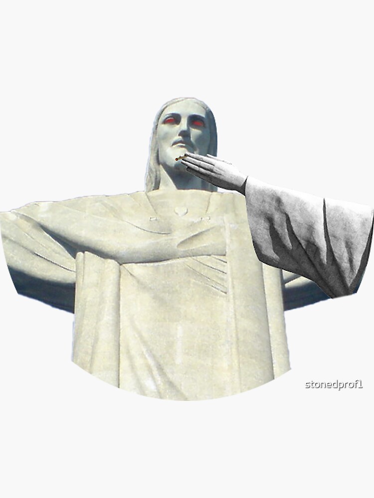 "Weed Christ Transparent" Sticker for Sale by stonedprof1 | Redbubble