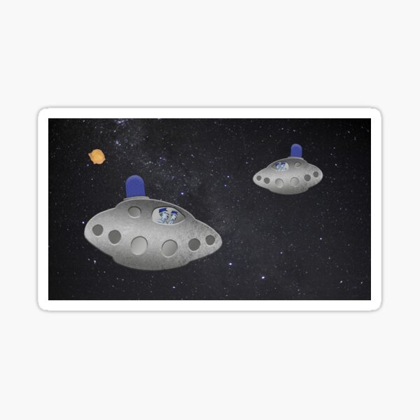 "Cartoon - Space Cops" Sticker by funkyworm | Redbubble