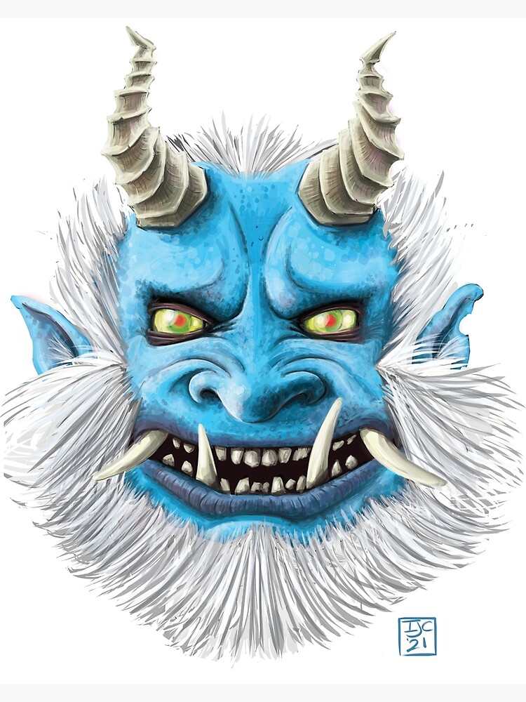 "Blue Oni face" Poster by IanJCornwell | Redbubble