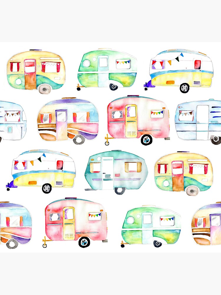 "Retro Caravans" Sticker for Sale by Emery Smith | Redbubble