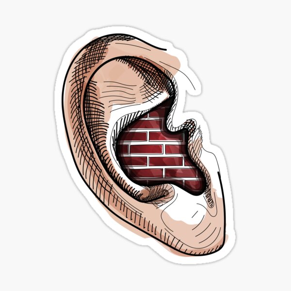 "Brick wall ear art" Sticker for Sale by AznavourByKarin | Redbubble