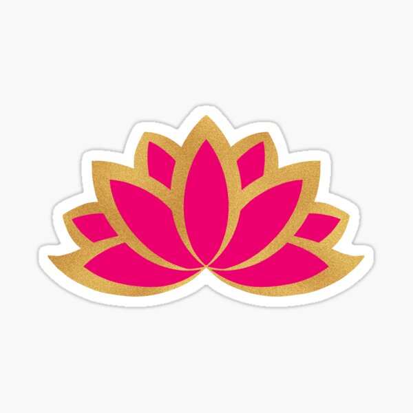 "Pink and gold lotus design , Traditional lotus " Sticker by HariniArts ...