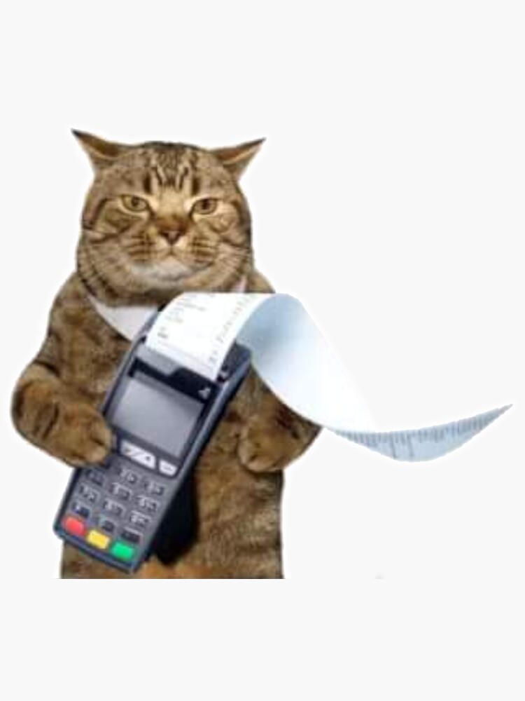 "Cat register funny graphic" Sticker by Klapex | Redbubble