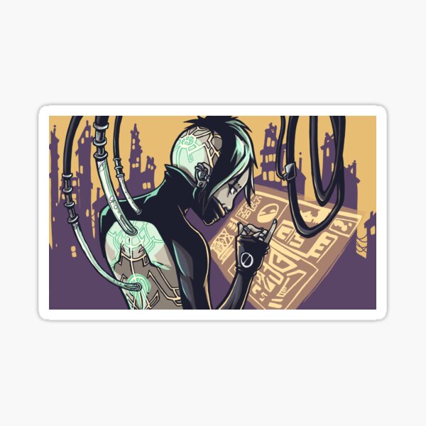 "Cyberpunk Hacker Girl" Sticker by JamesGrimlee | Redbubble