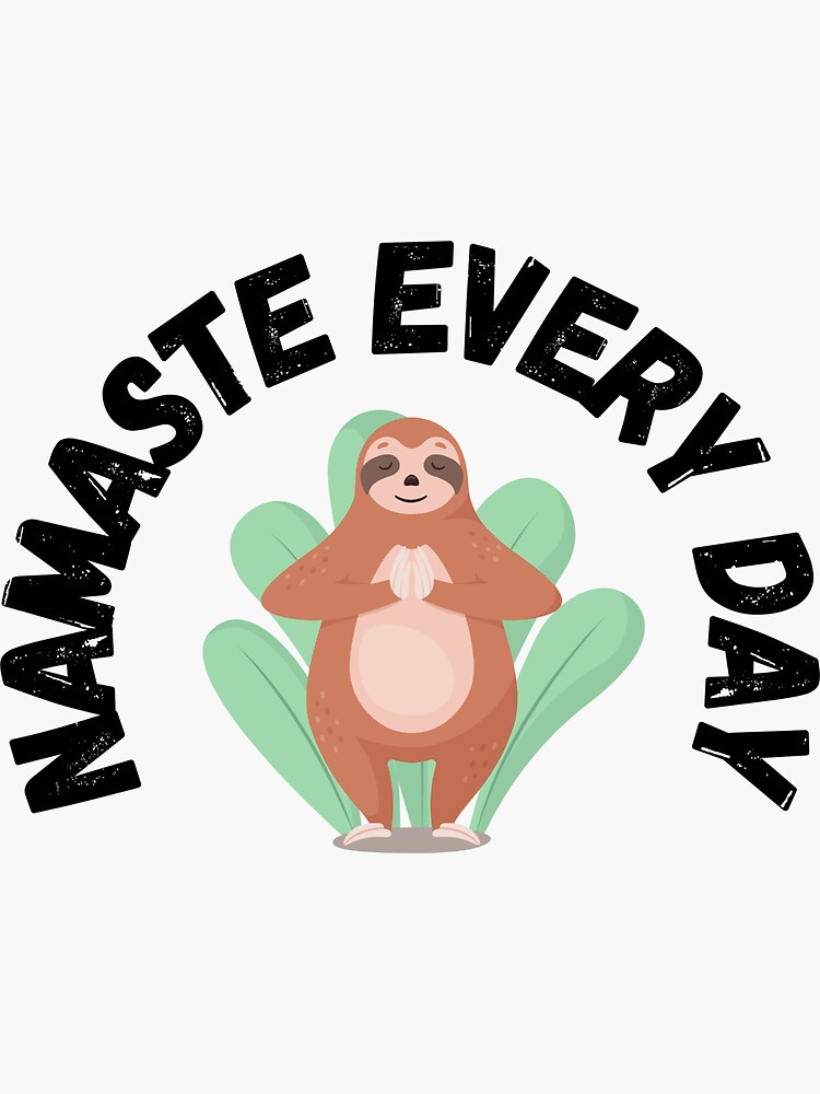 "Namaste sloth" Sticker for Sale by Hotsushi | Redbubble