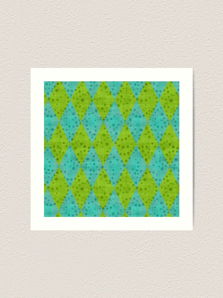 "Blue and green check pattern" Art Print for Sale by L-O-L-I-P-O-P ...