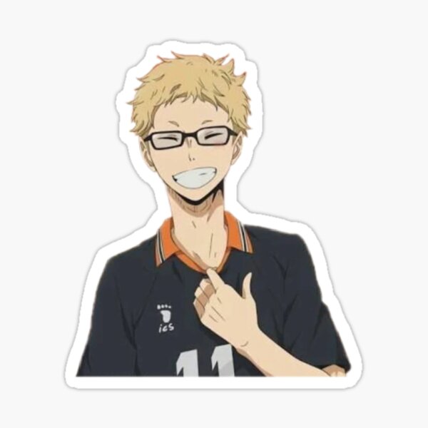 "Haikyuu!!-Tsukishima Kei" Sticker for Sale by BellaReii | Redbubble