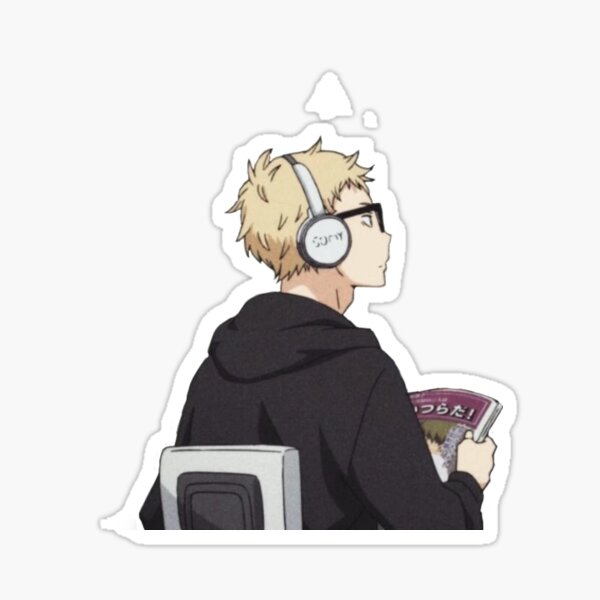 "Haikyuu!!-Tsukishima Kei" Sticker for Sale by BellaReii | Redbubble
