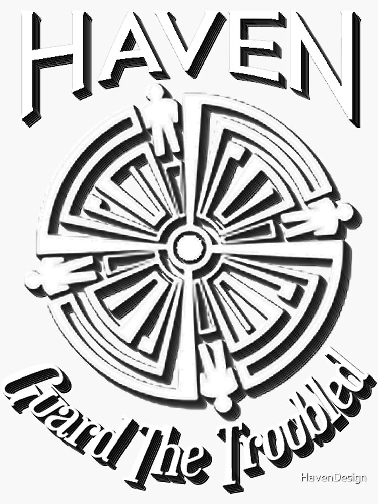 "Haven Troubled Tattoo White Logo" Sticker by HavenDesign | Redbubble