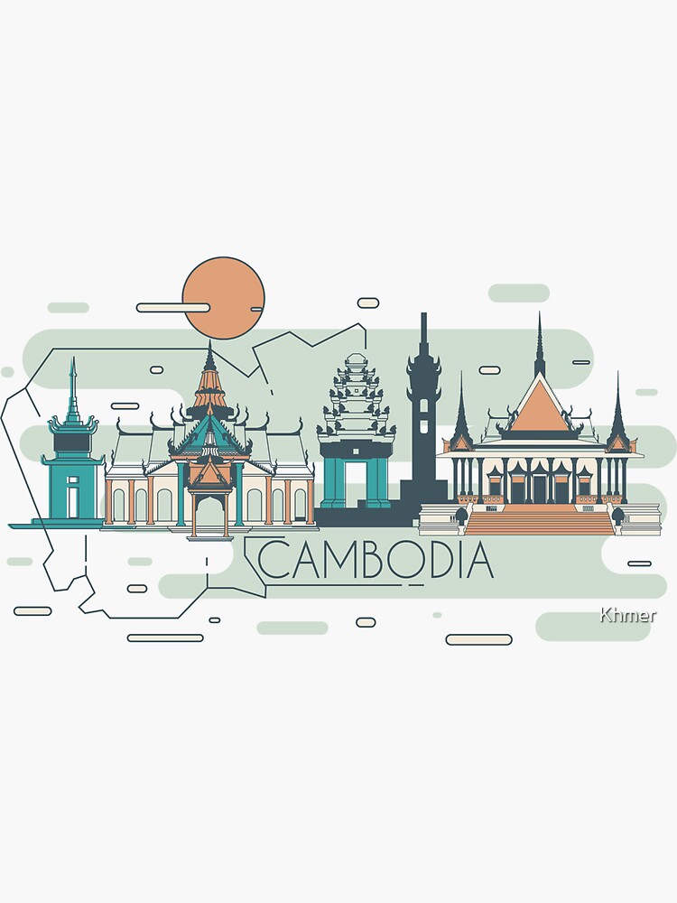 "Cambodia landmark" Sticker for Sale by Khmer | Redbubble