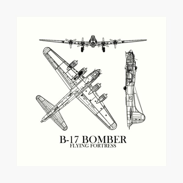 "B-17 Flying Fortress US WW2 Military War Plane." Art Print by ...