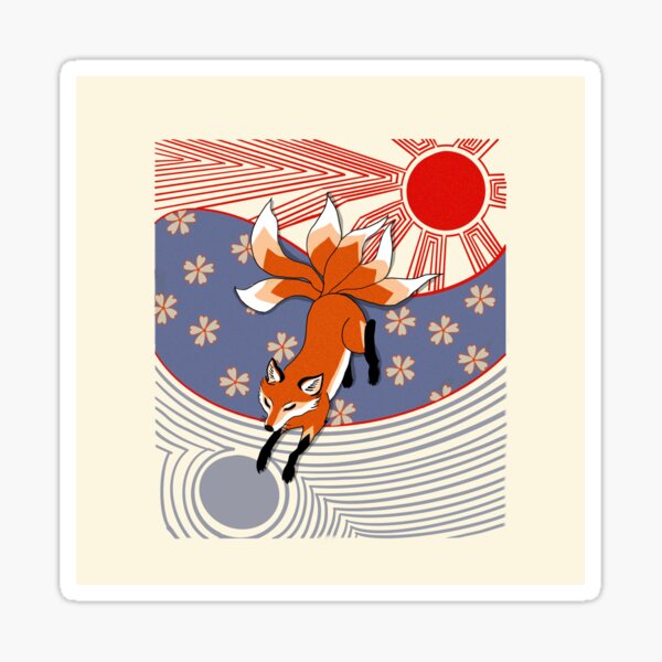 "Kitsune" Sticker for Sale by JULIETPAINTS | Redbubble