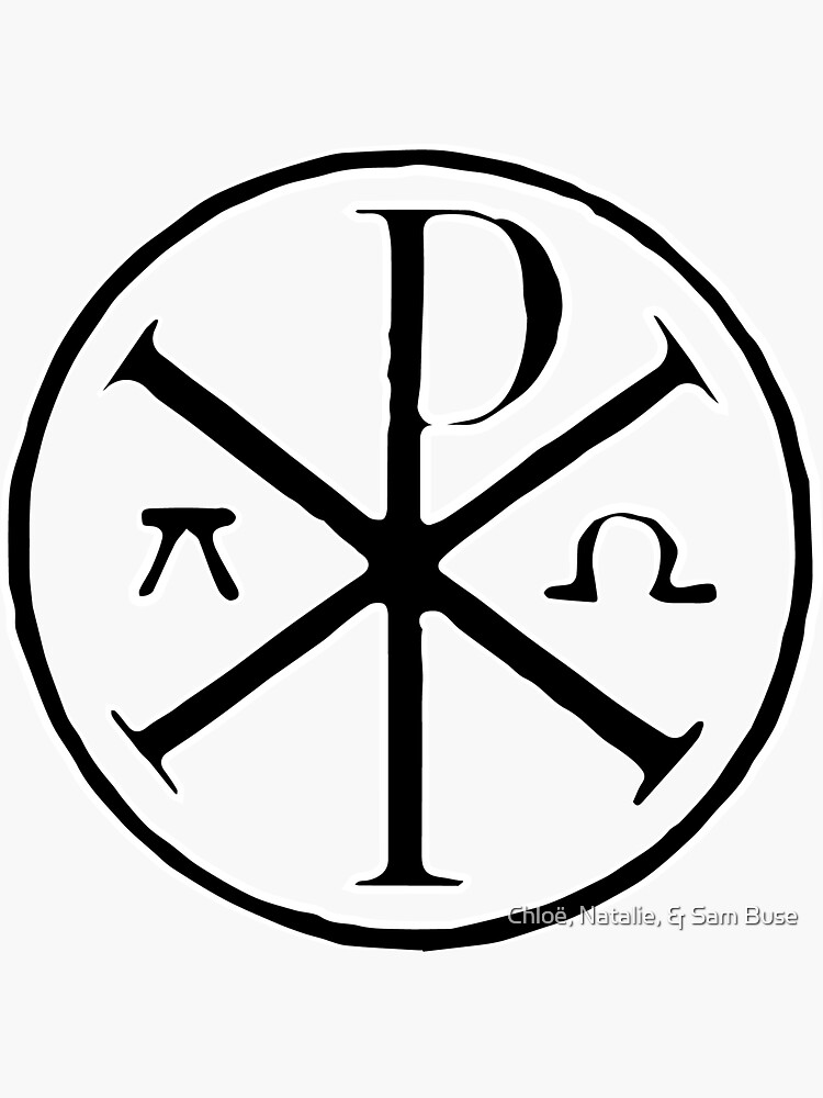 "Chi Ro Christogram - Christian Symbol for Jesus Christ" Sticker for ...