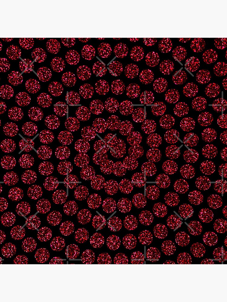 "Maroon Glittery Polka dots on Black Background" Sticker for Sale by ...