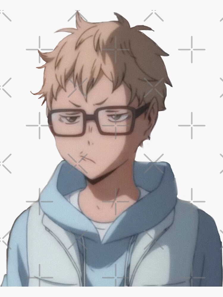 "Haikyuu!!-Tsukishima Kei" Sticker by BellaReii | Redbubble
