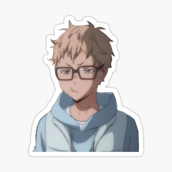 "Haikyuu!!-Tsukishima Kei" Sticker by BellaReii | Redbubble