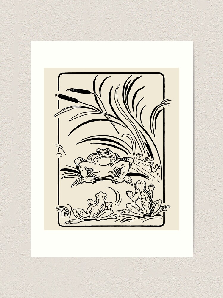 "Cute Cottagecore Funny Angry Frog - Vintage Froggie Outline ...
