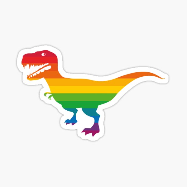 "T-rex - rainbow" Sticker for Sale by helengarvey | Redbubble