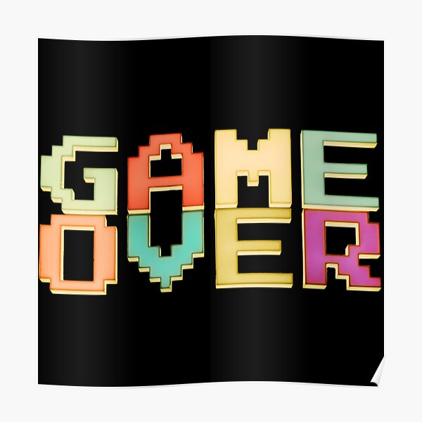 Póster «GAME OVER, diseño de letrero de neón» de SquishStitches | Redbubble