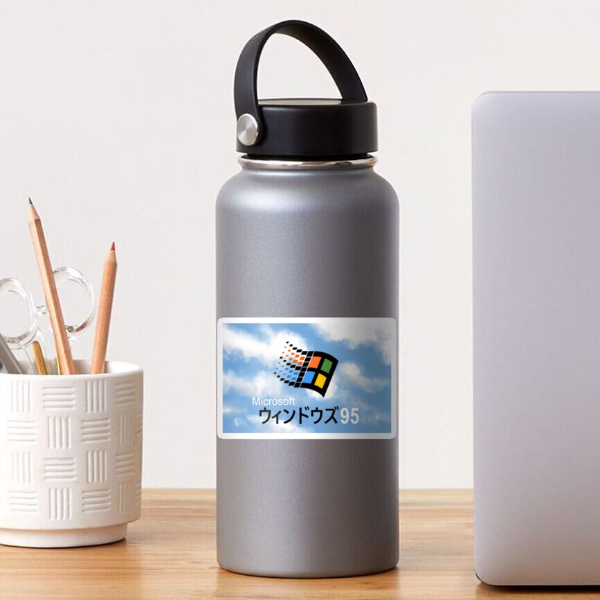 "Japanese Microsoft Windows 95 Cloud Logo" Sticker for Sale by hugoy88 ...