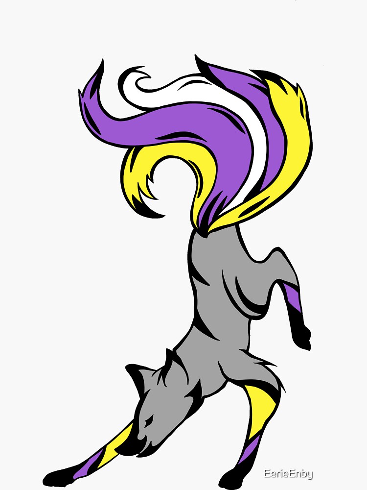 "Nine tailed Fox - Enby Pride - Non-binary" Sticker for Sale by ...