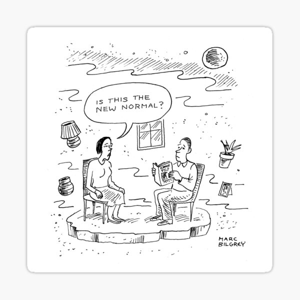 "Is This the New Normal? Cartoon" Sticker for Sale by MBpictures ...