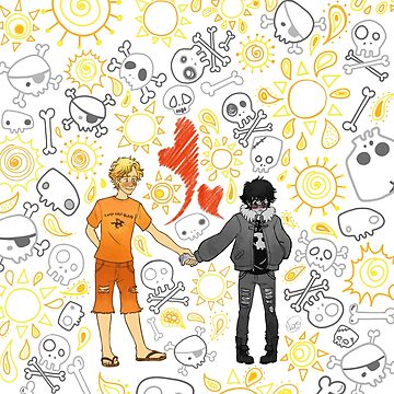 "Solangelo Suns and Skulls" Sticker for Sale by VivianaDiChiara | Redbubble