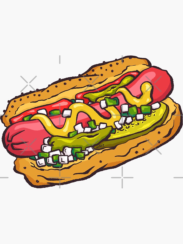 "Chicago Hot Dog" Sticker for Sale by millygraphics | Redbubble