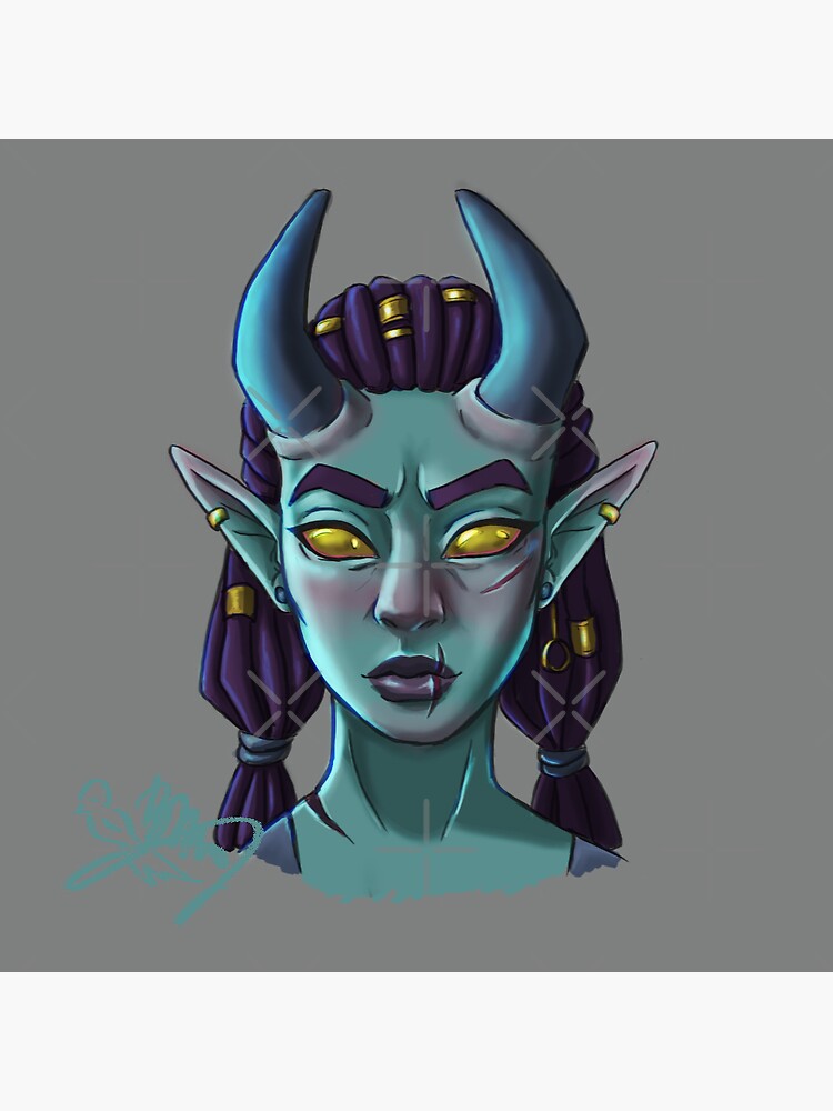 "Blue demon girl" Sticker for Sale by TrashPandainc | Redbubble