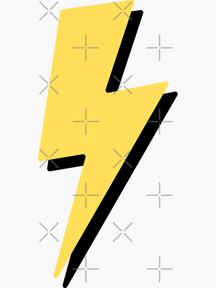 "Yellow Lightning Bolt" Sticker by polishalpaca | Redbubble