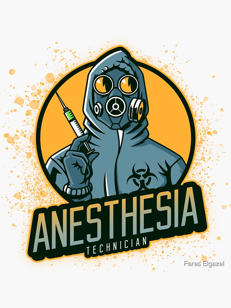 "anesthesia technician " Sticker for Sale by Designerfreak | Redbubble