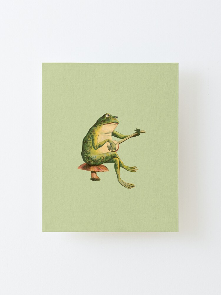 "Melancholic Vintage Frog Playing Banjo on Mushroom Toadstool ...