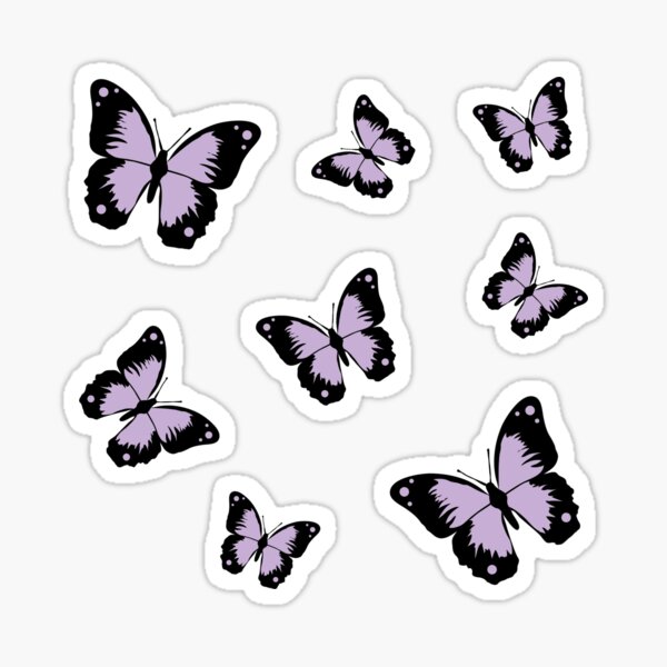 "Aesthetic Purple Butterflies sticker pack" Sticker by melsticker ...
