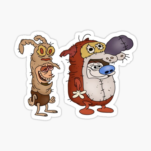 "REN AND STIMPY" Sticker for Sale by Ynsael | Redbubble