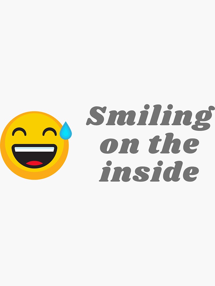 "Smiling on the inside emoji" Sticker for Sale by pnk999 | Redbubble