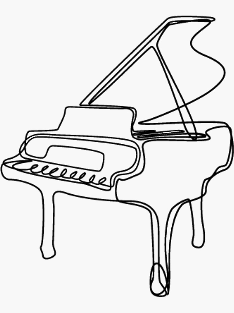 "Piano Line Art" Sticker by diapason | Redbubble
